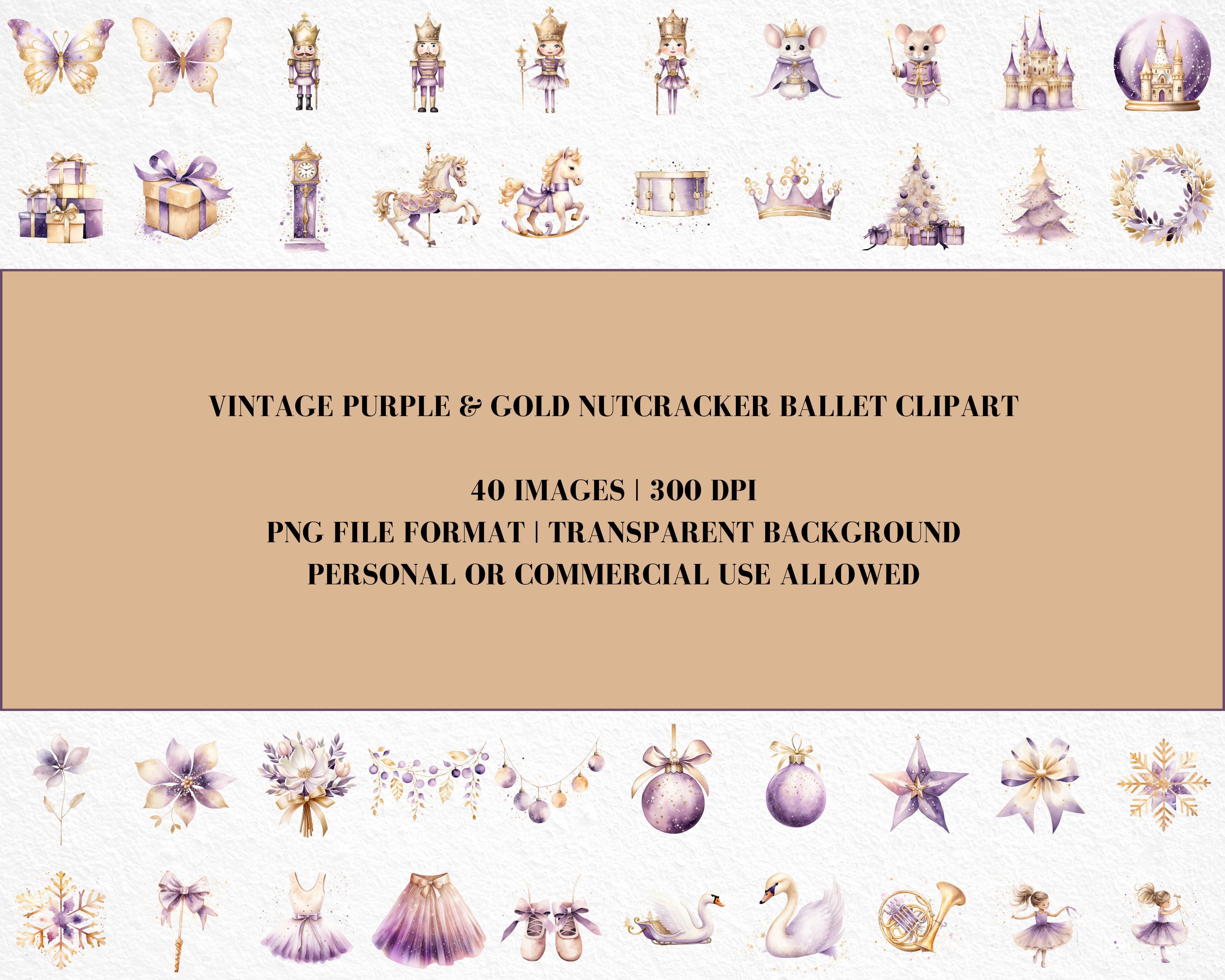 Watercolor Nutcracker Ballet Clipart, Nutcracker Christmas, Ballerina ...