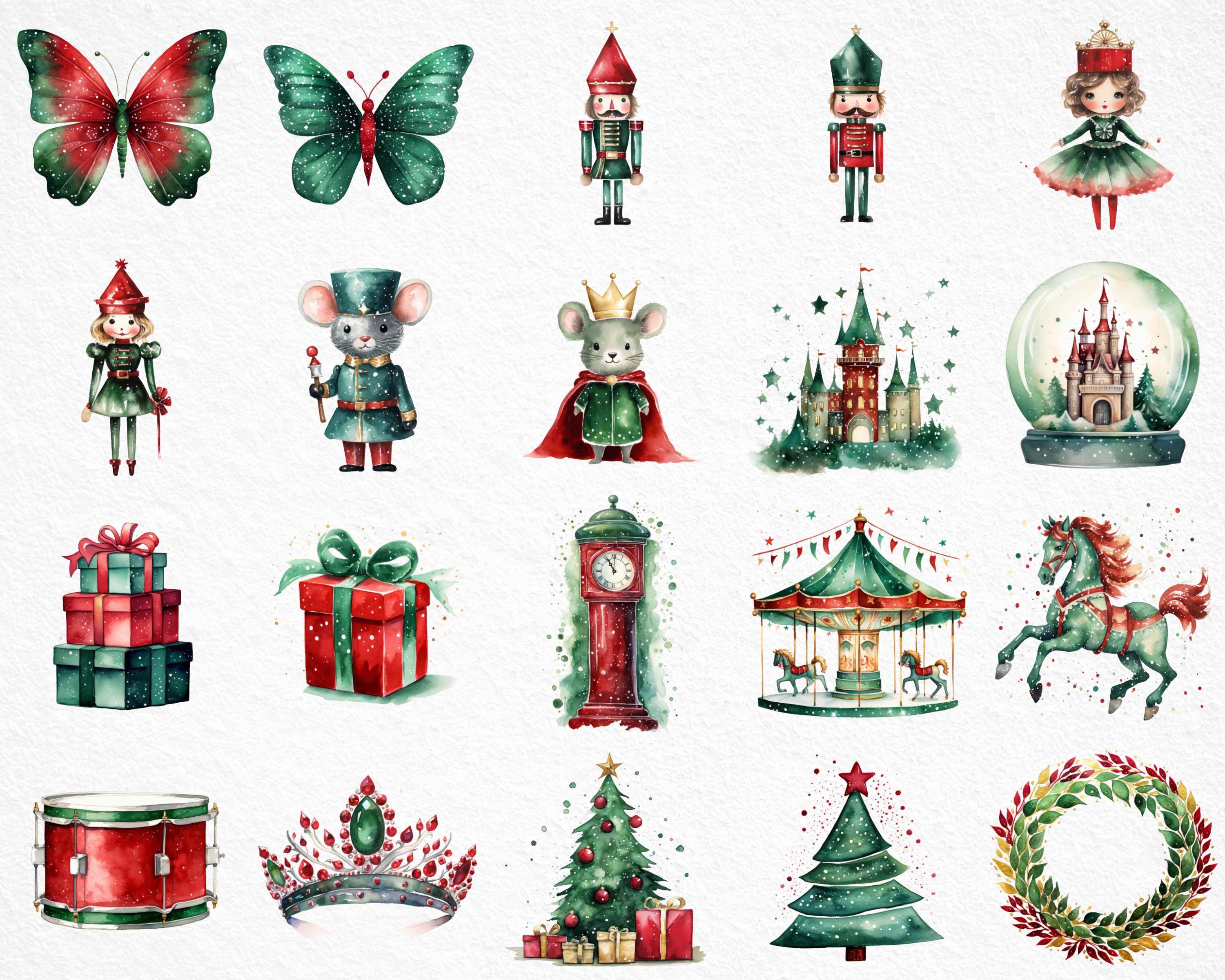 Watercolor Nutcracker Ballet Clipart, Nutcracker Christmas, Ballerina ...