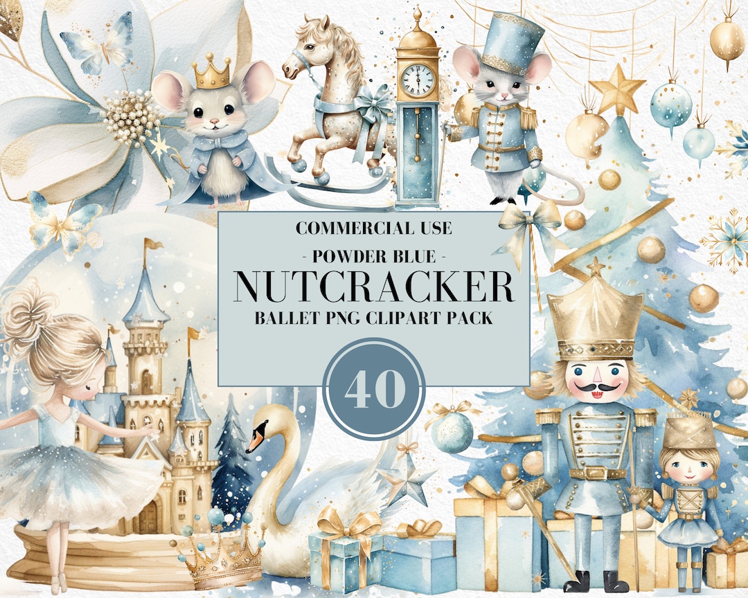 Watercolor Nutcracker Ballet Clipart, Nutcracker Christmas, Ballerina ...