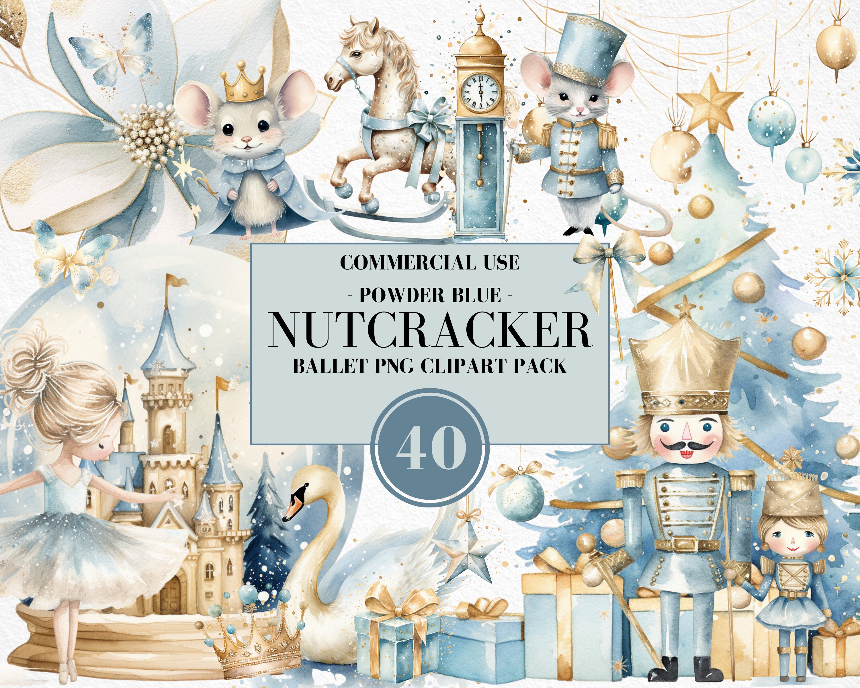 Watercolor Nutcracker Ballet Clipart, Nutcracker Christmas, Ballerina ...