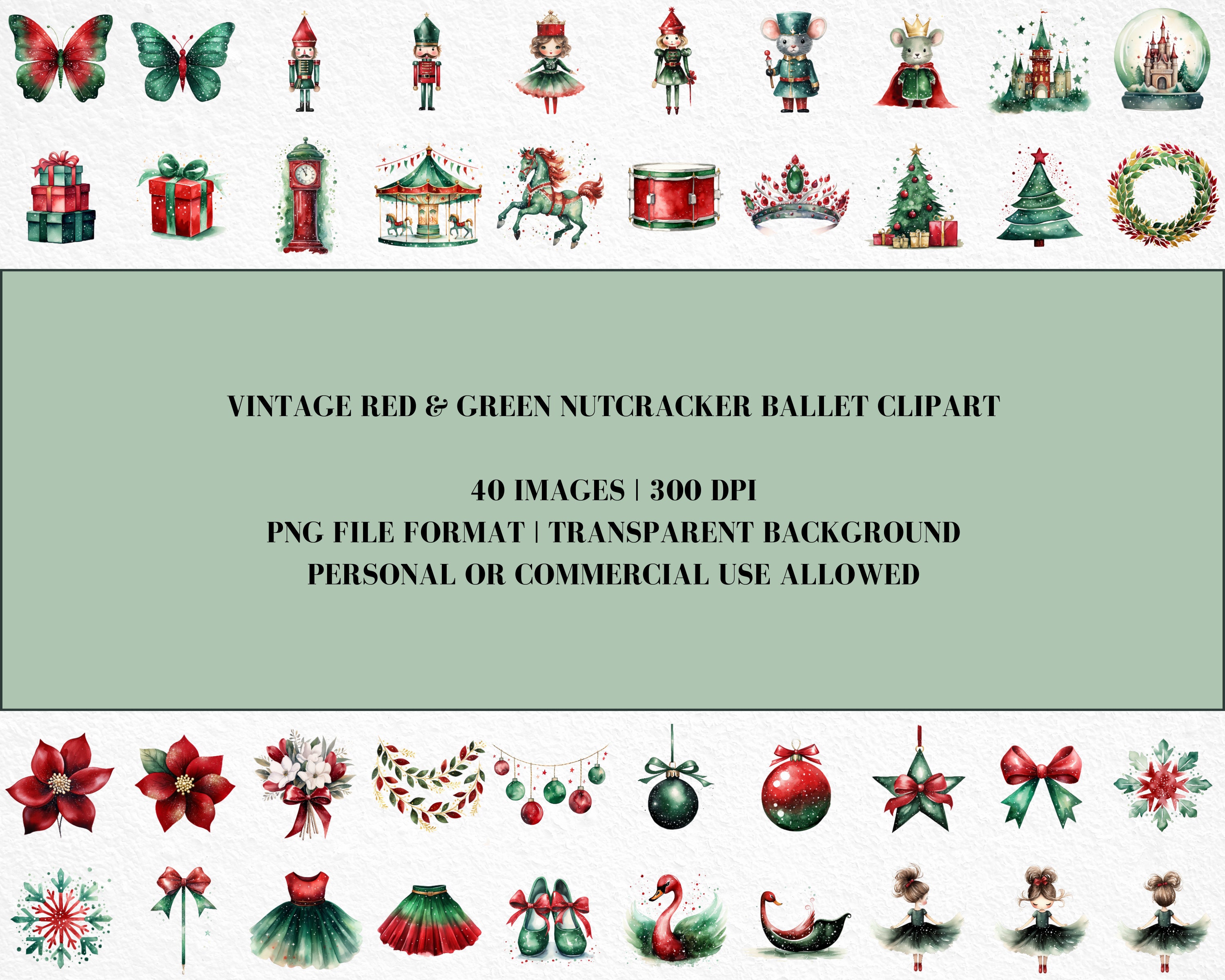 Watercolor Nutcracker Ballet Clipart, Nutcracker Christmas, Ballerina ...