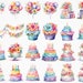 Watercolor Pastel Rainbow Birthday Clipart, Watercolor Birthday Clipart ...