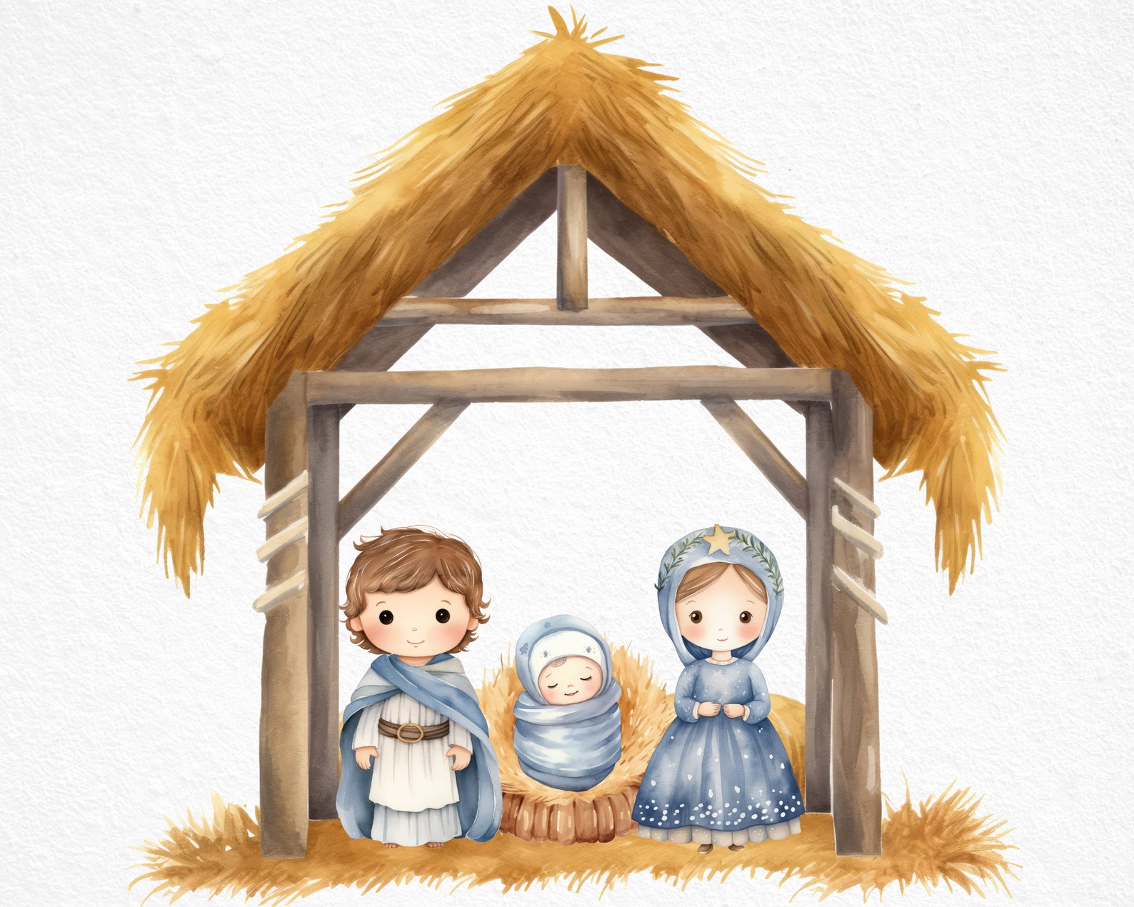Cute Nativity Clipart, Christmas Nativity Clipart, Precious Moments ...
