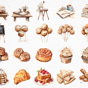 Watercolor Coffee Cafe & Desserts Clipart, Espresso, Mocha, Coffee Cart ...