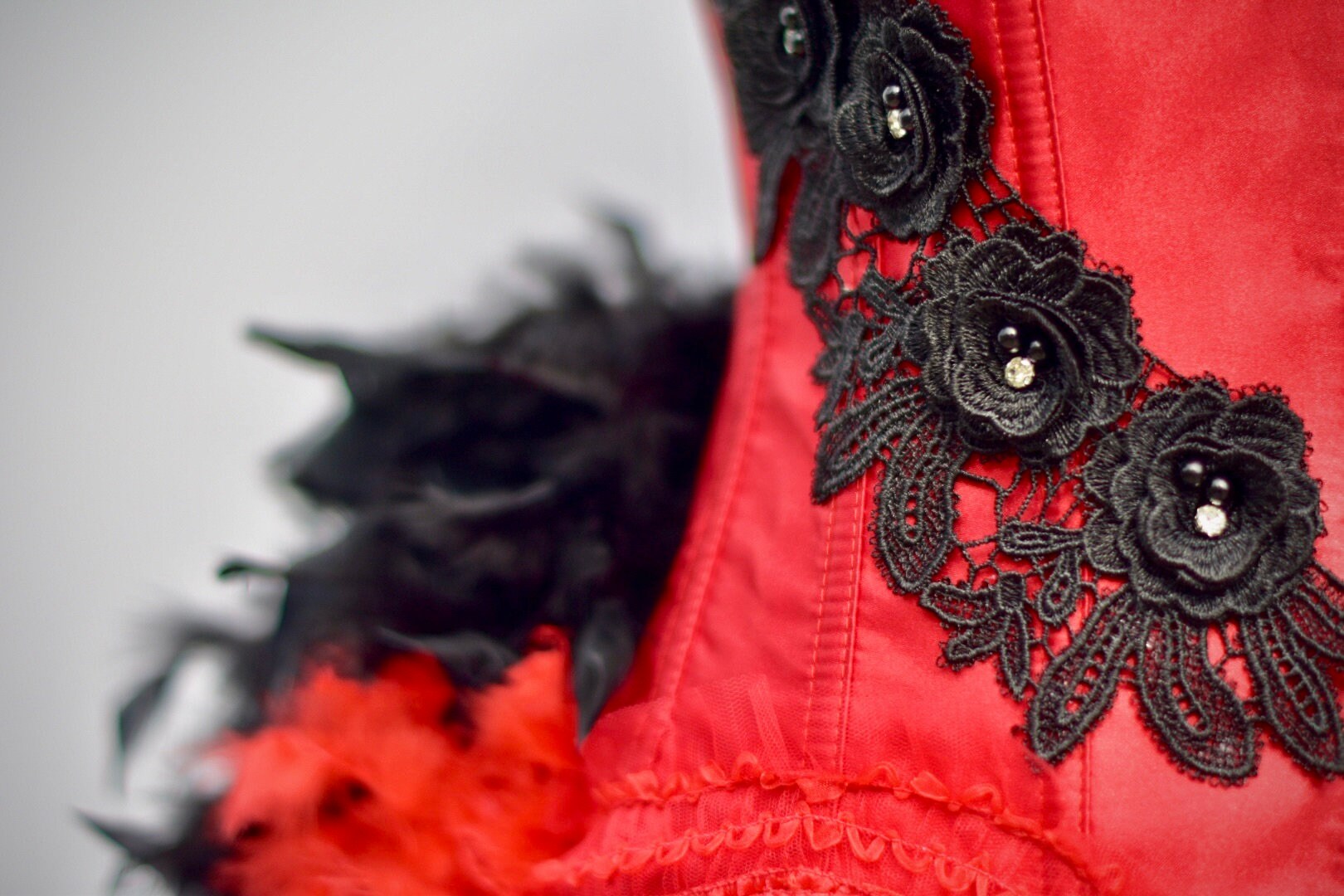 Corset Red Custom Made Corset Bespoke Heart Moulin Rouge Cancan Costume ...