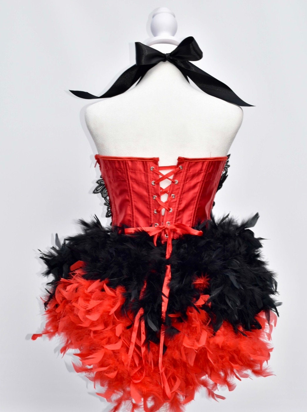 Corset Red Custom Made Corset Bespoke Heart Moulin Rouge Cancan Costume ...