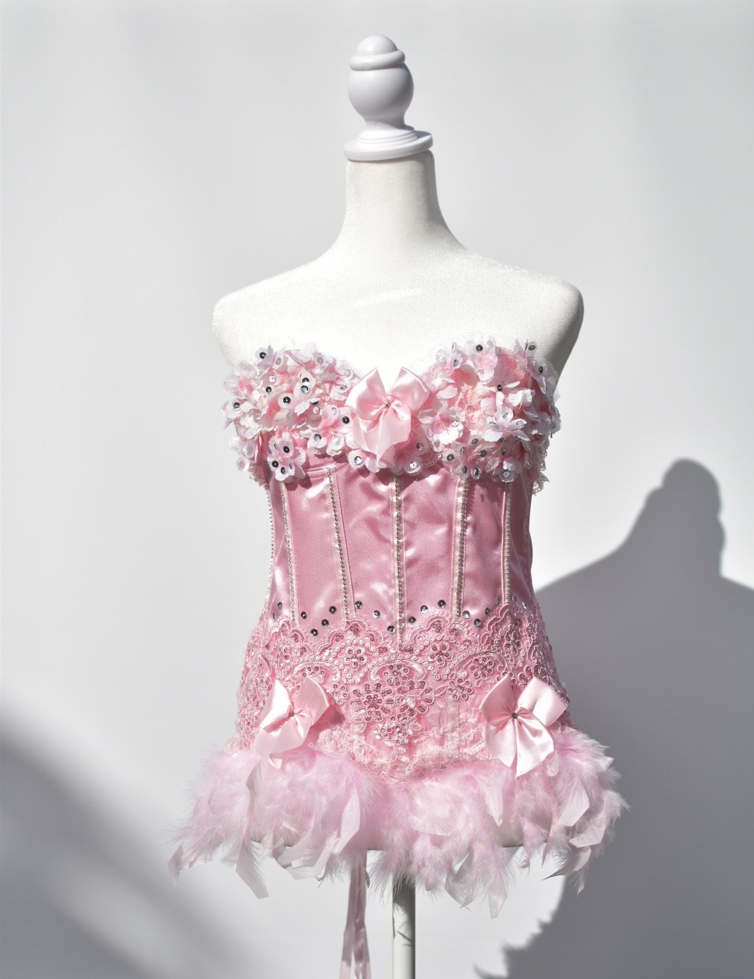 Corset Pink Custom Made Bespoke Corset Burlesque Corset Costume Festival Lace Corsets Tops ...