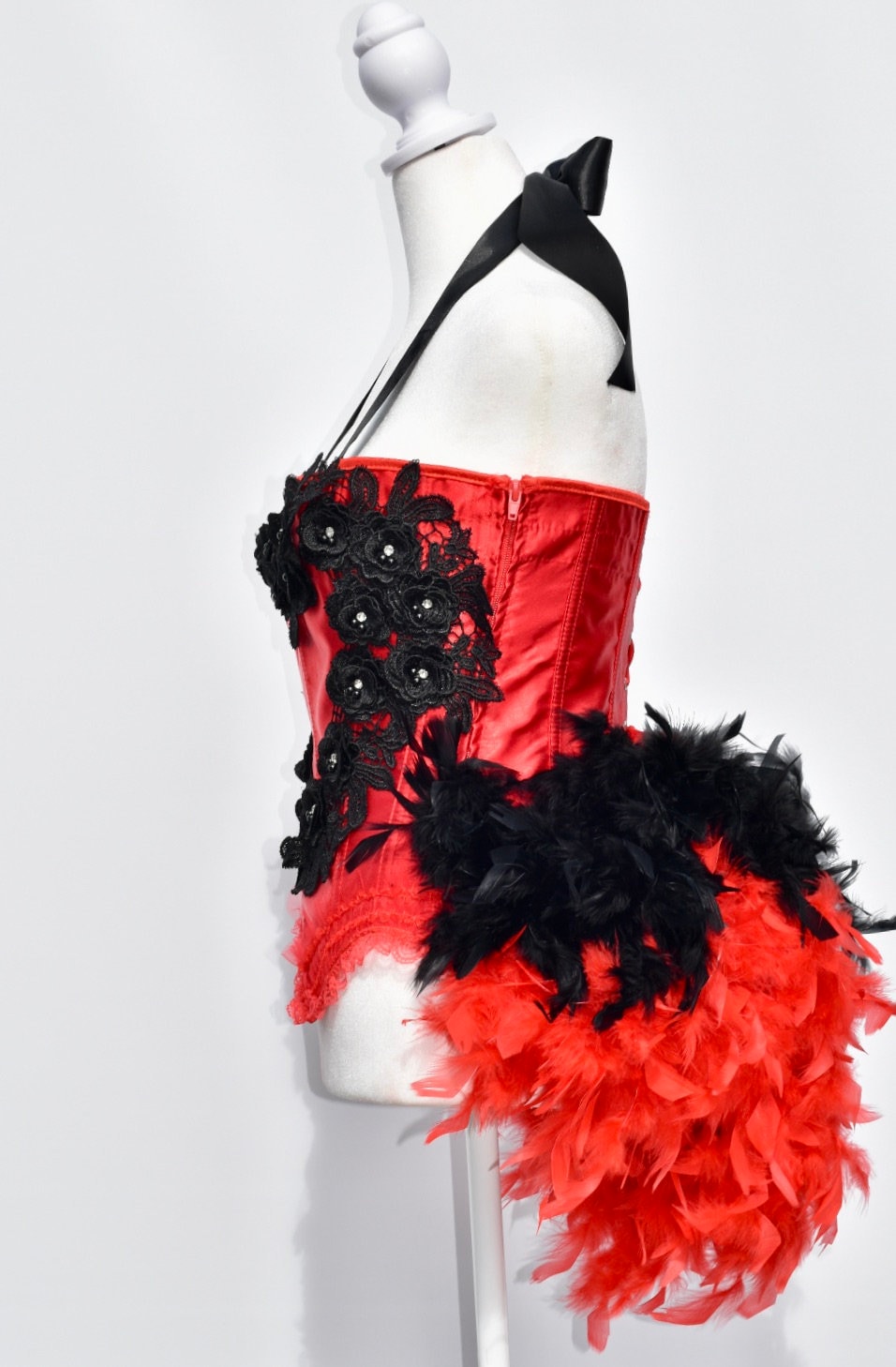 Corset Red Custom Made Corset Bespoke Heart Moulin Rouge Cancan Costume ...