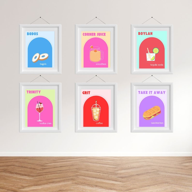 University of Virginia Corner Prints, Six Colorful UVA Corner ...