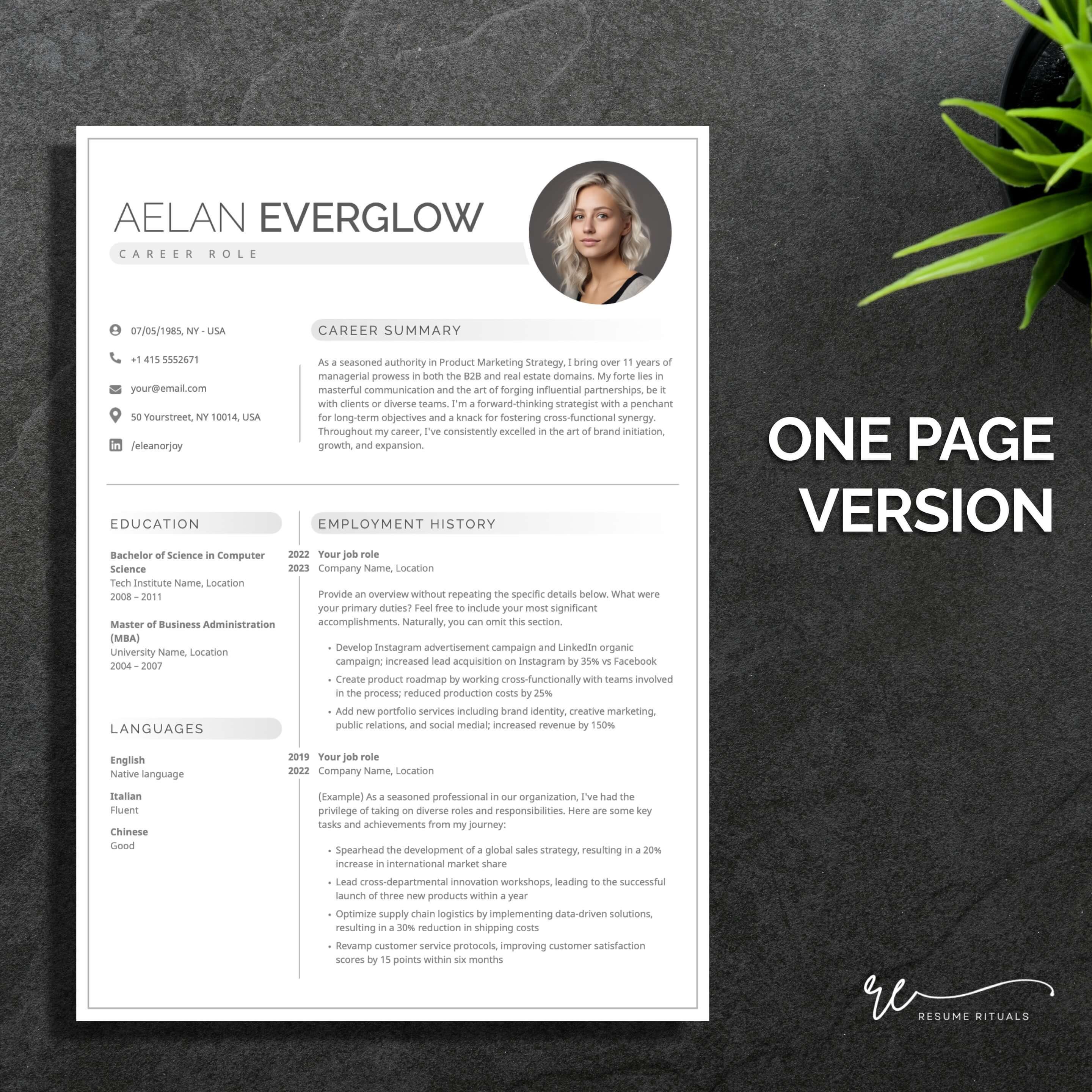 Modern Professional Resume Template 2023 CV & Resume Template for Word ...