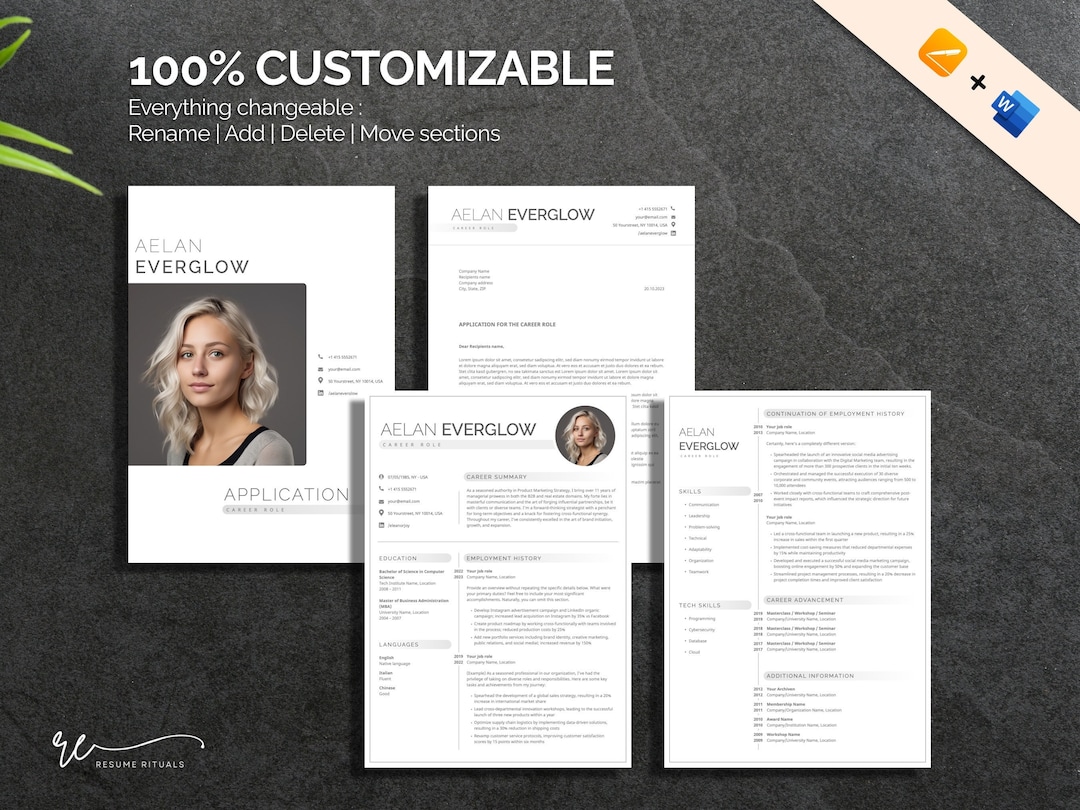 Modern Professional Resume Template 2023 CV & Resume Template for Word ...