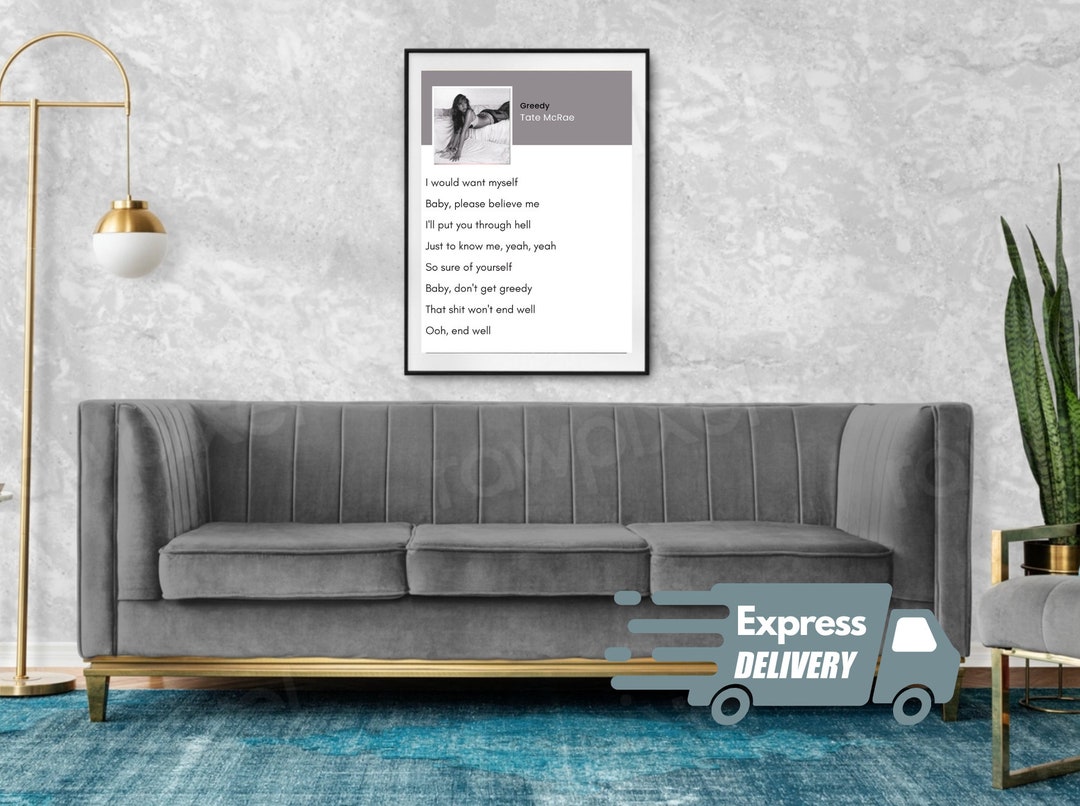 Tate Mcrae "greedy" Single Song Print | Lyric Poster | Music Wall Art ...