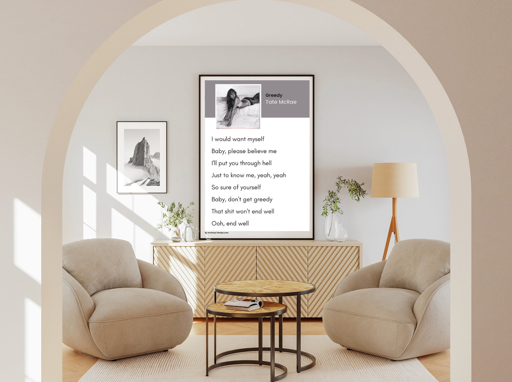 Tate Mcrae greedy Single Song Print Lyric Poster Music Wall Art Think ...