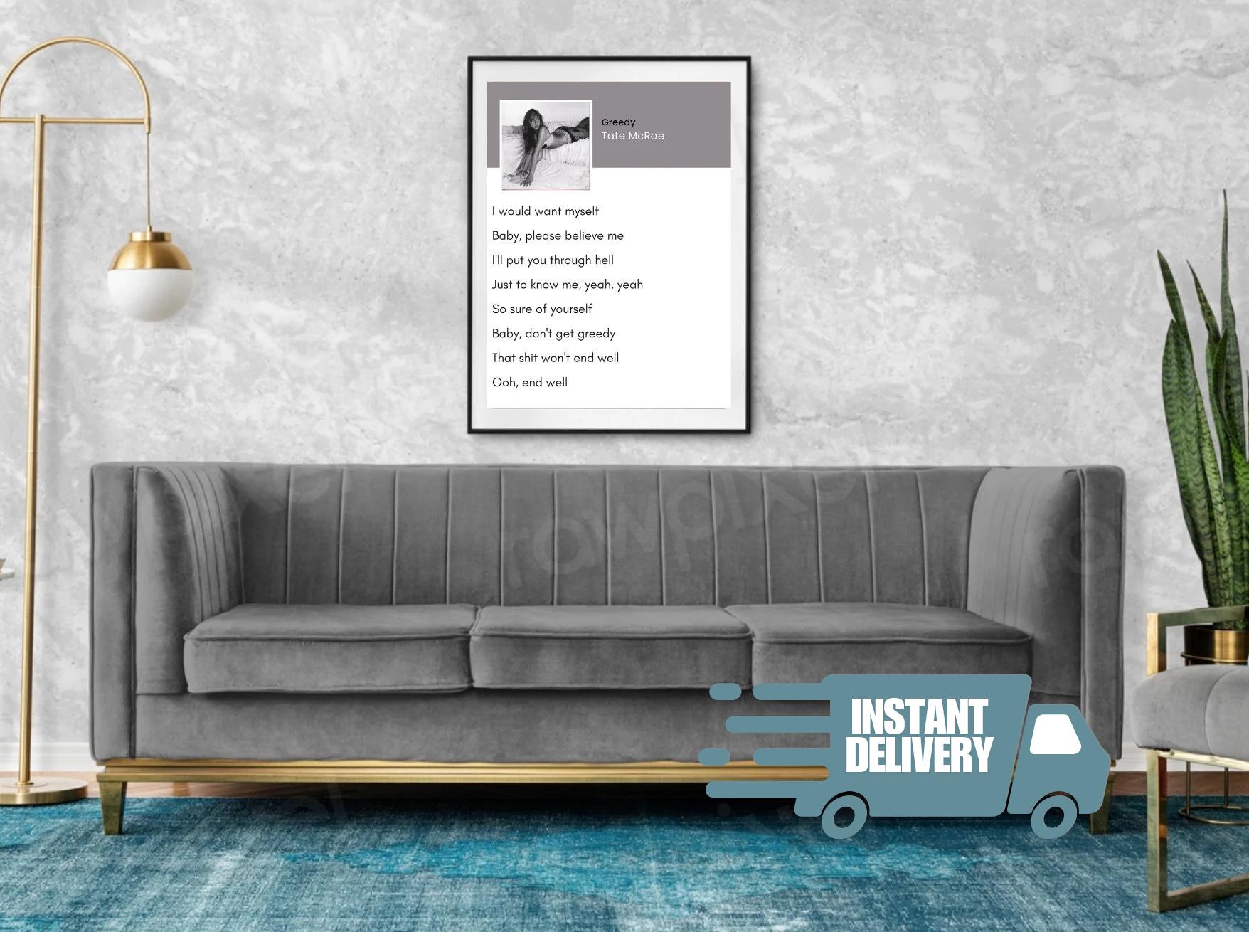 Tate Mcrae Greedy Wall Art | Teen Girl Room Decoration | Trendy Music ...