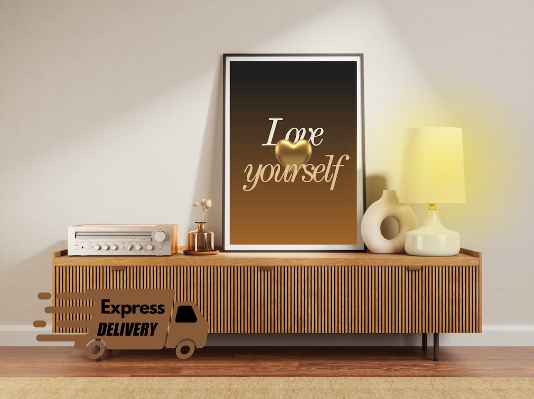 Love Yourself Canvas Poster: Inspirational Retro Wall Art - Etsy
