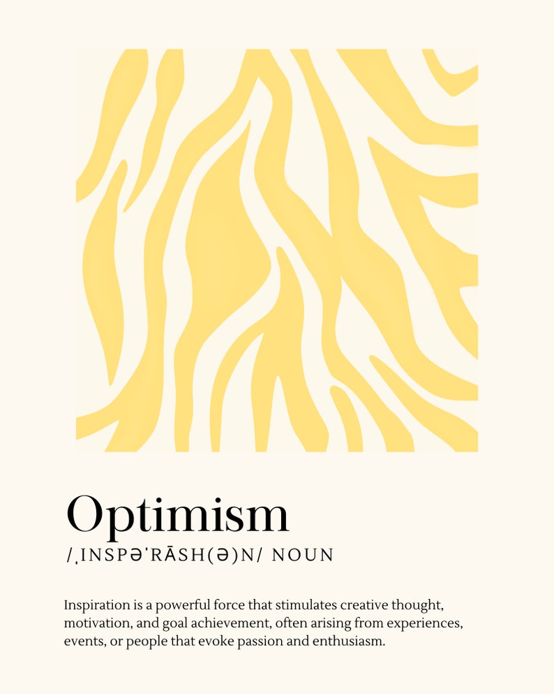 Yellow Retro Optimism Poster | Instant Digital Download | Groovy | Trendy Prints | Pattern ...