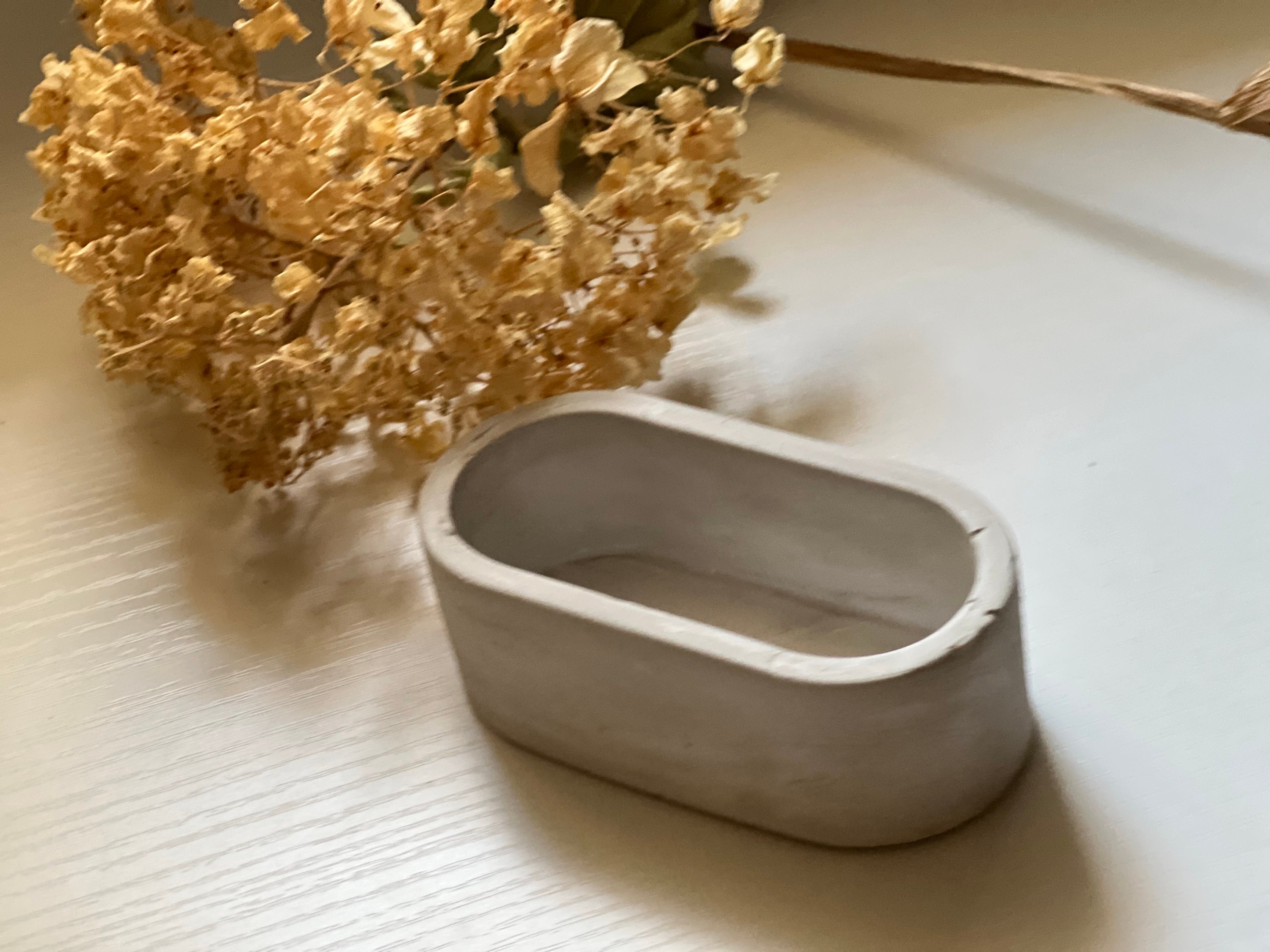 Handcrafted Small Rectangular Oval Cement Box Modern - Etsy