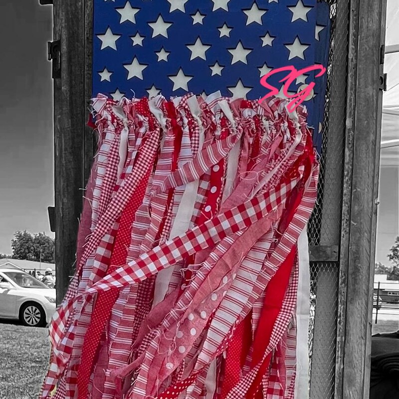 Patriotic Rag Wreath - Etsy