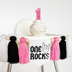 One Rocks First Birthday Highchair Banner, Rockstar 1st Party, Rock N ...