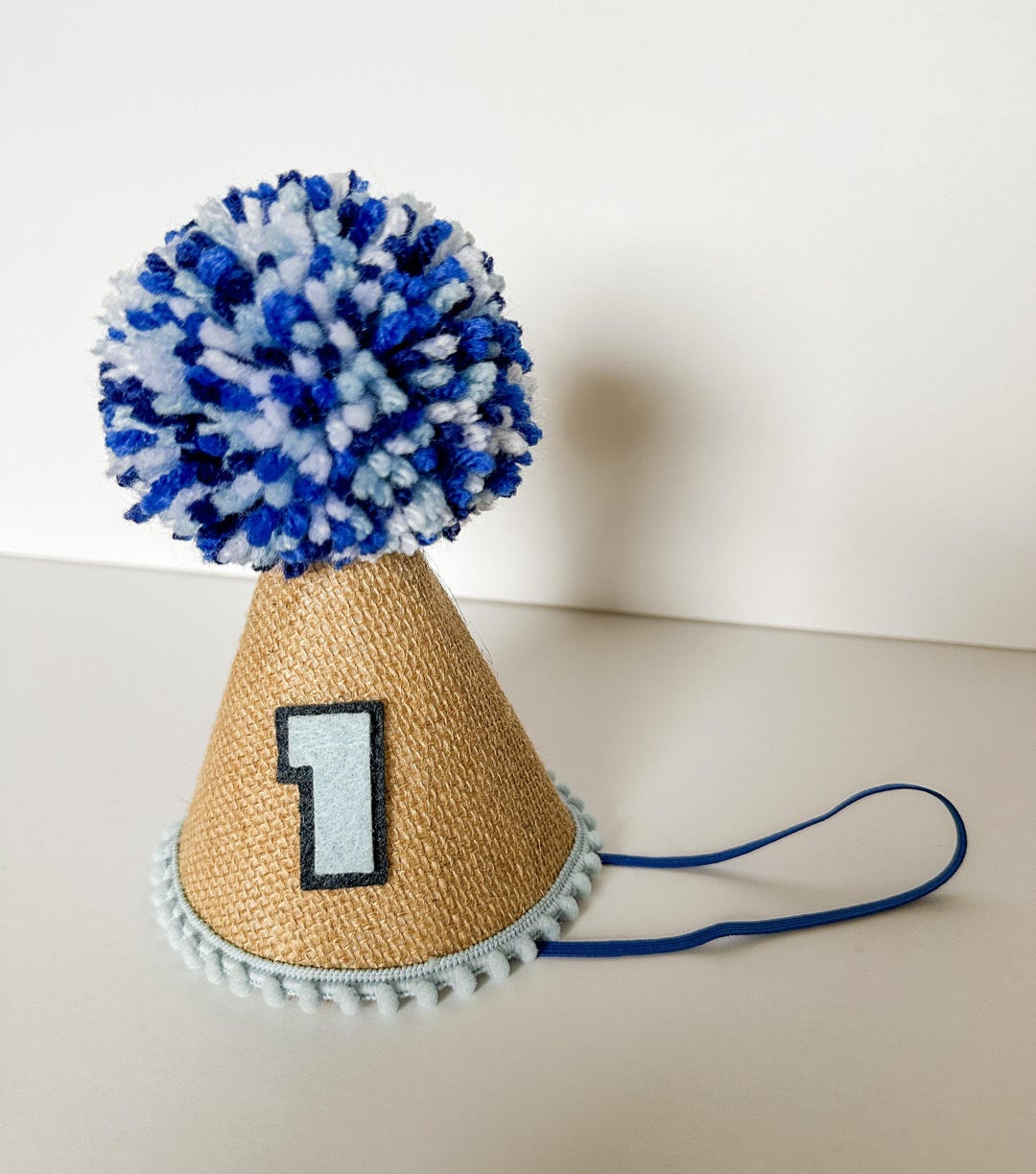 Blue First Birthday Hat, Boy Party Hat, Customizable One Hat, Shades of ...
