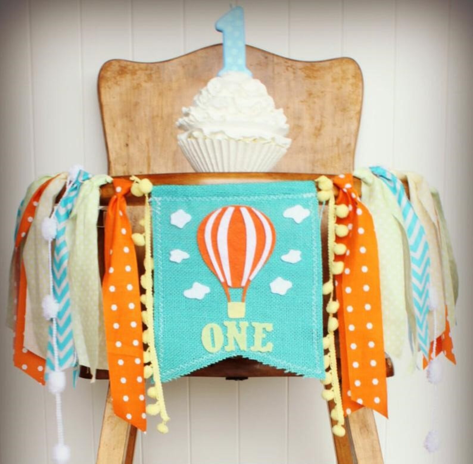 Hot Air Balloon Highchair First Birthday Party Decoration, Personalized ...