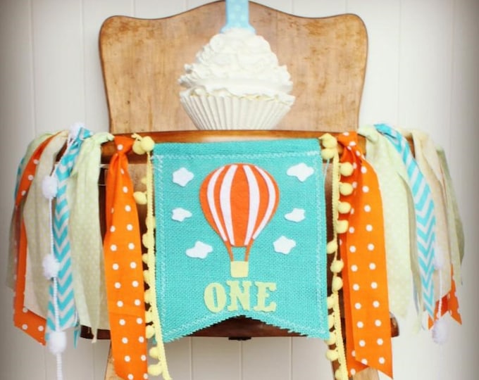 Hot Air Balloon Highchair First Birthday Party Decoration, Personalized ...