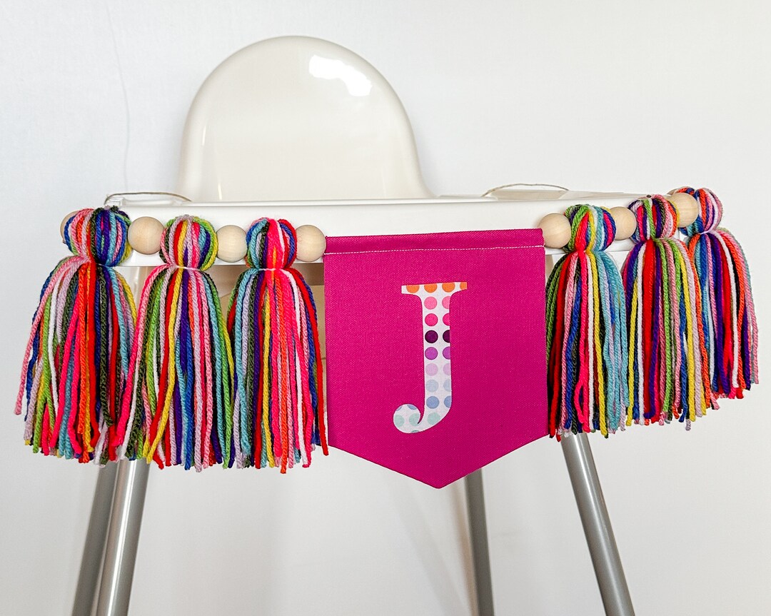 Rainbow First Birthday Highchair Banner 1st High Chair - Etsy