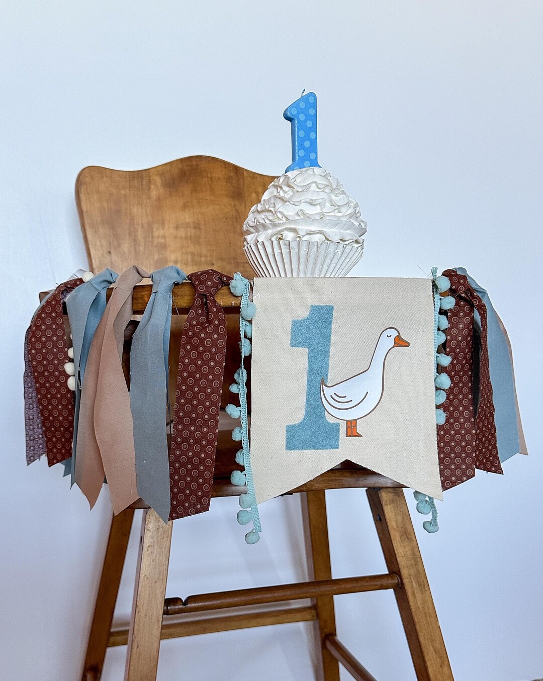 One Silly Goose Highchair Banner, First Birthday Fabric Garland, 1st ...