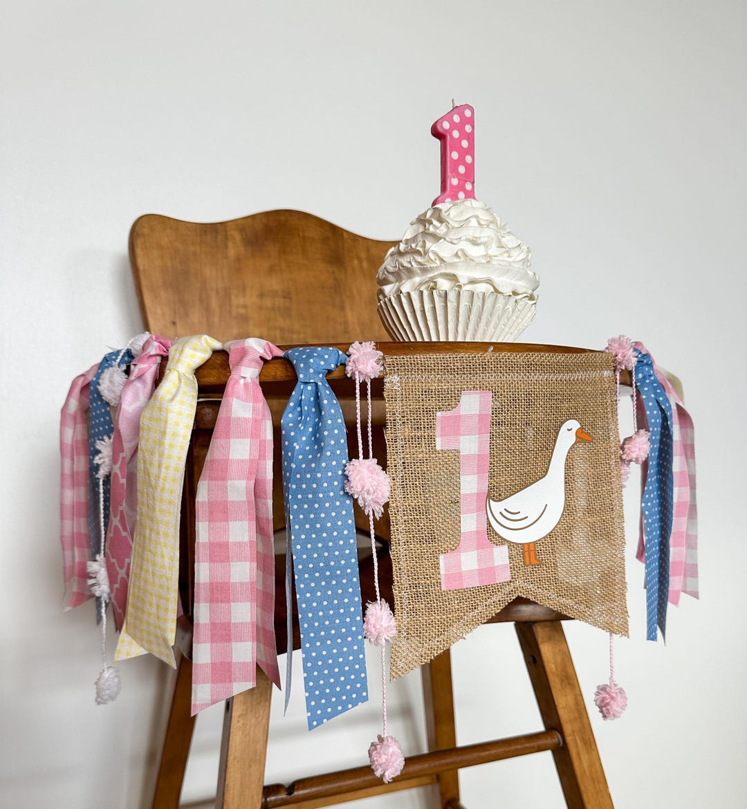 One Silly Goose Highchair Banner, First Birthday Fabric Garland, 1st ...