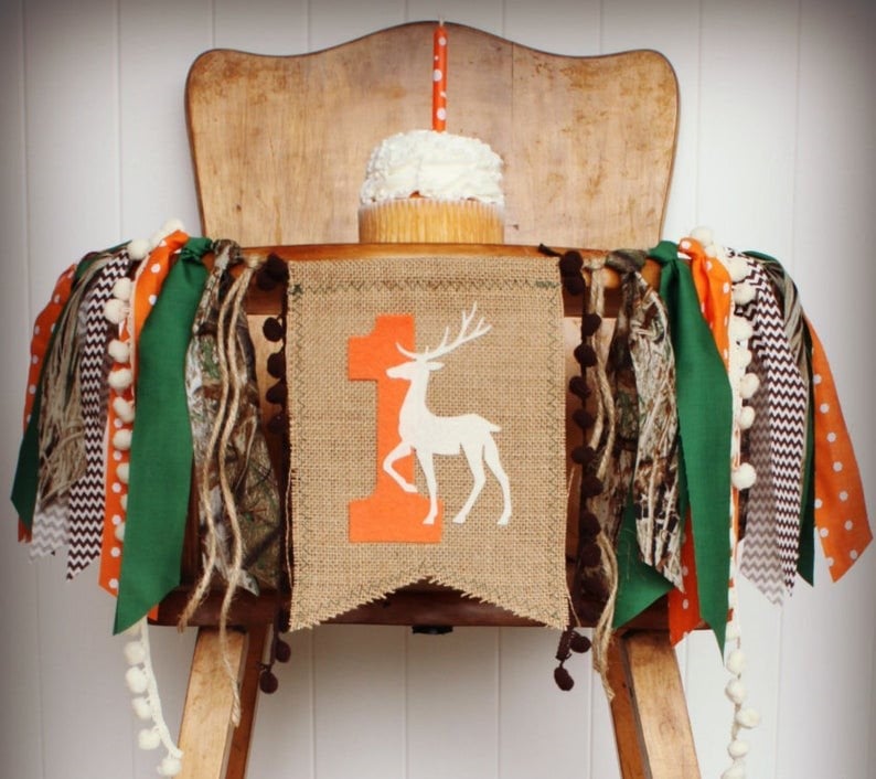 Deer Highchair Banner 1st Birthday Party High Chair One First - Etsy