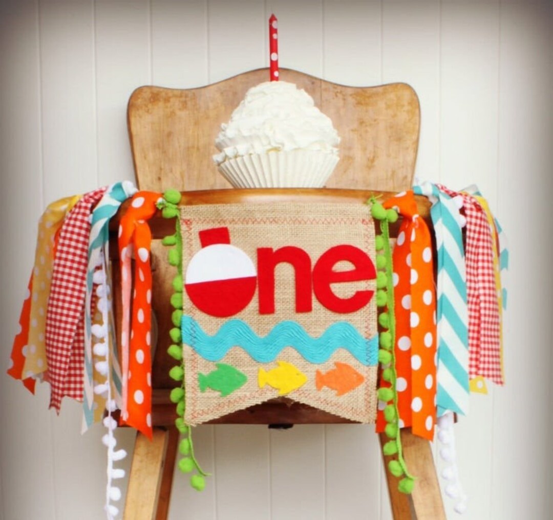 Fishing First Birthday, Highchair Banner Decoration, the Big One High ...