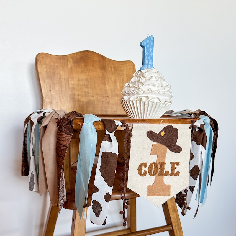 One Cowboy Highchair Banner - Etsy