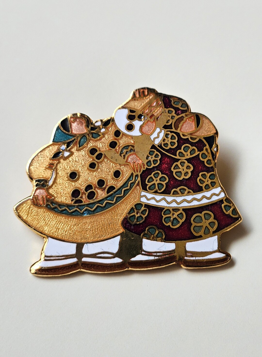 Vintage Cloisonne Pin Barbara Lavallee Brooch Alaska Native Multicolor ...