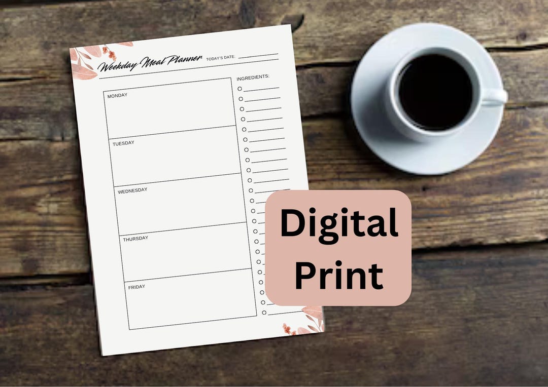 Printable Weekly Menu | Menu Board | Meal Planning Board | Canva Menu ...