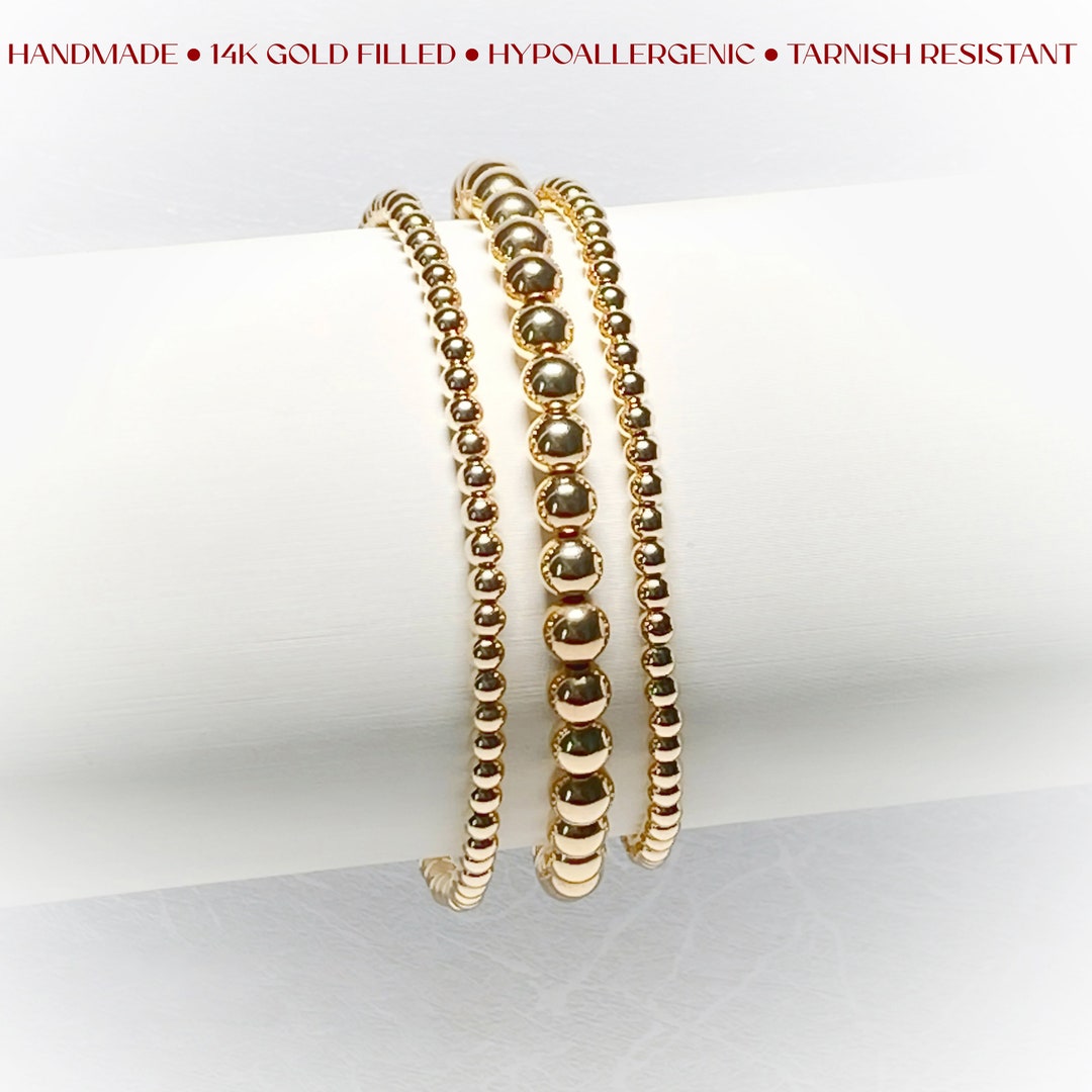 IT'S A STACK 14k Gold Filled Bracelets 3mm and 5mm, Minimalist Jewelry ...