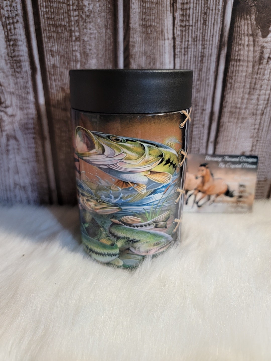Bass Fishing Camo Can Koozie - Etsy