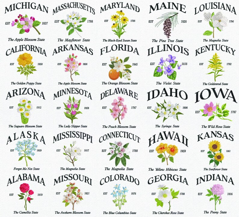 Embroidered State Flower Sweatshirt, Comfort Colors - Etsy