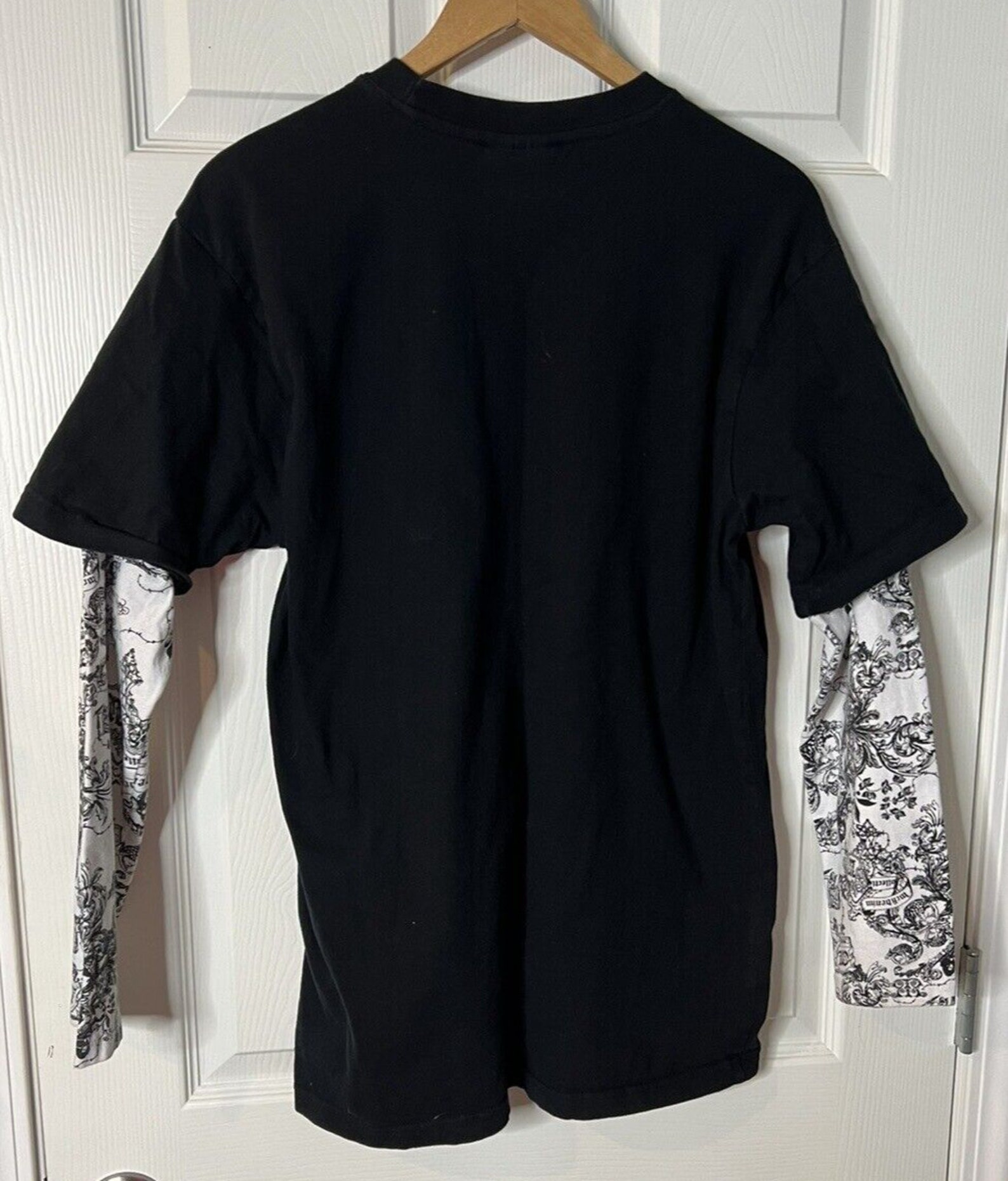 Vintage Y2K WCKD Double-sleeved T-shirt, Black & White, Grand Royal ...