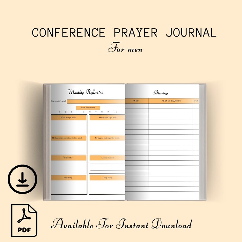 Men's Prayer Journal| Printable| Daily Prayer| War Binder| Gratitude ...