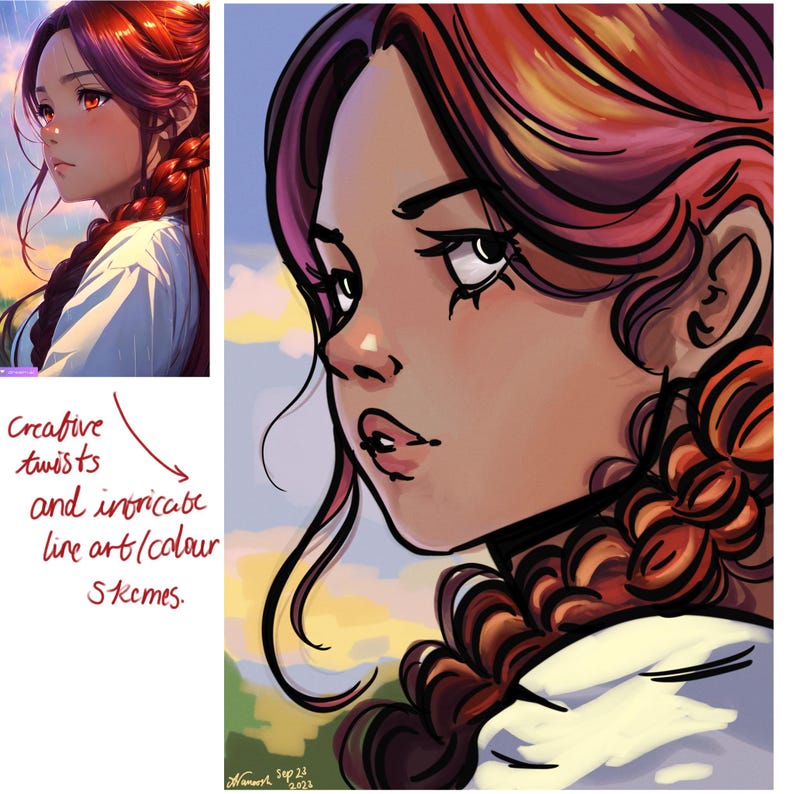 Custom Hand-drawn Digital Portraits From Any Reference, Paint and ...