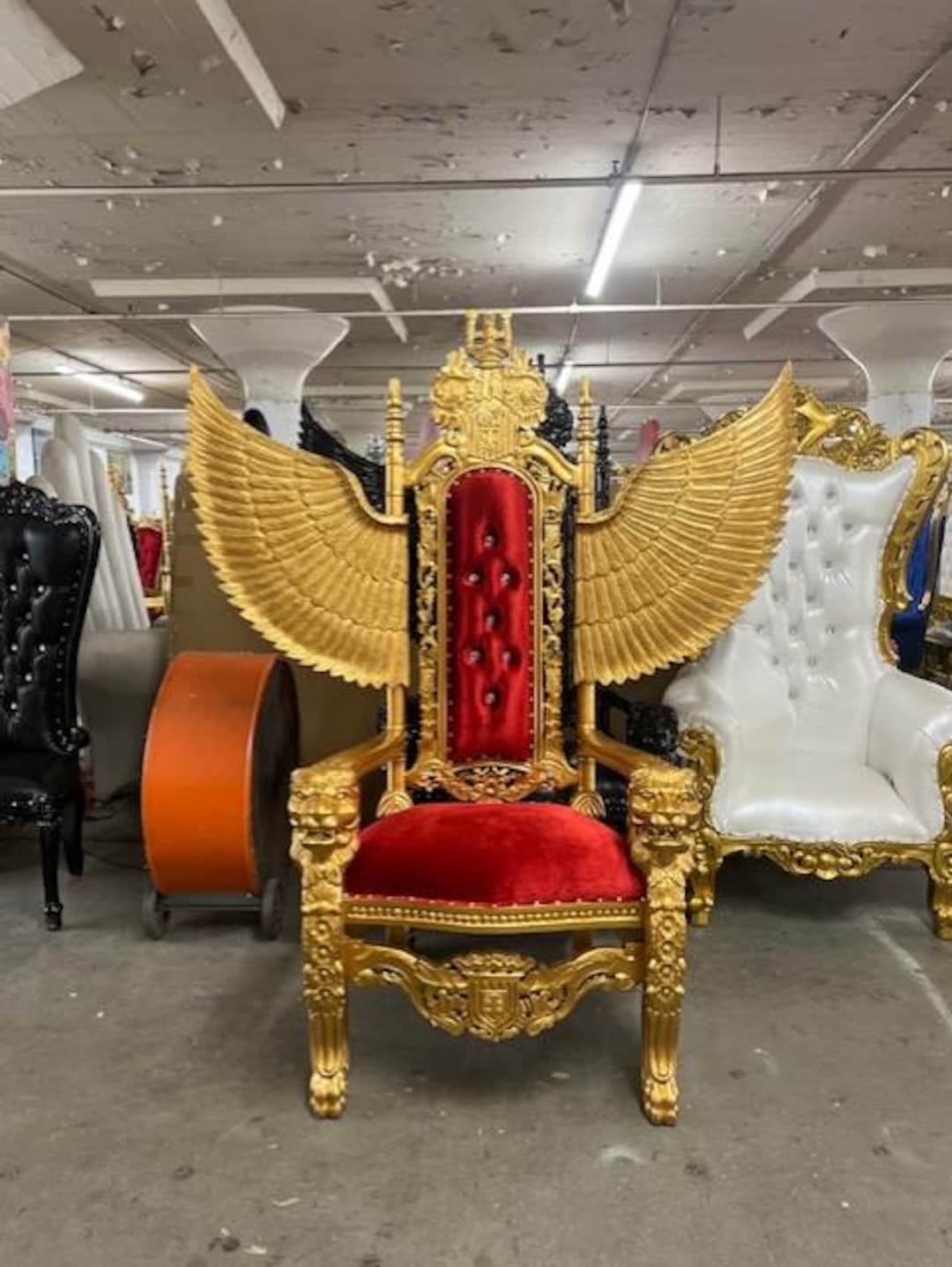 King David Angelic Throne Chair Hand Carved From Solid Mahogany Great ...