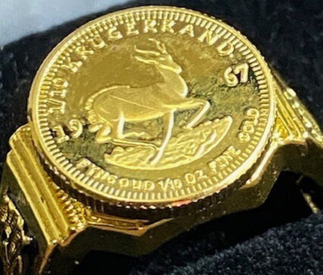Very Rare Krugerrand 1967 Men's Ring 11 1/10oz Coin Commemorative ...