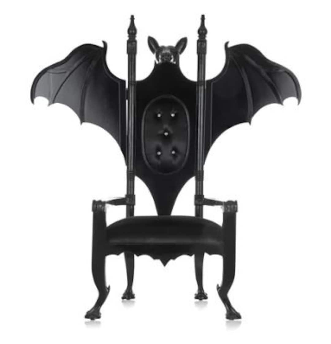 Bat Throne Halloween Throne Gothic Throne Solid Mahogany Hand - Etsy