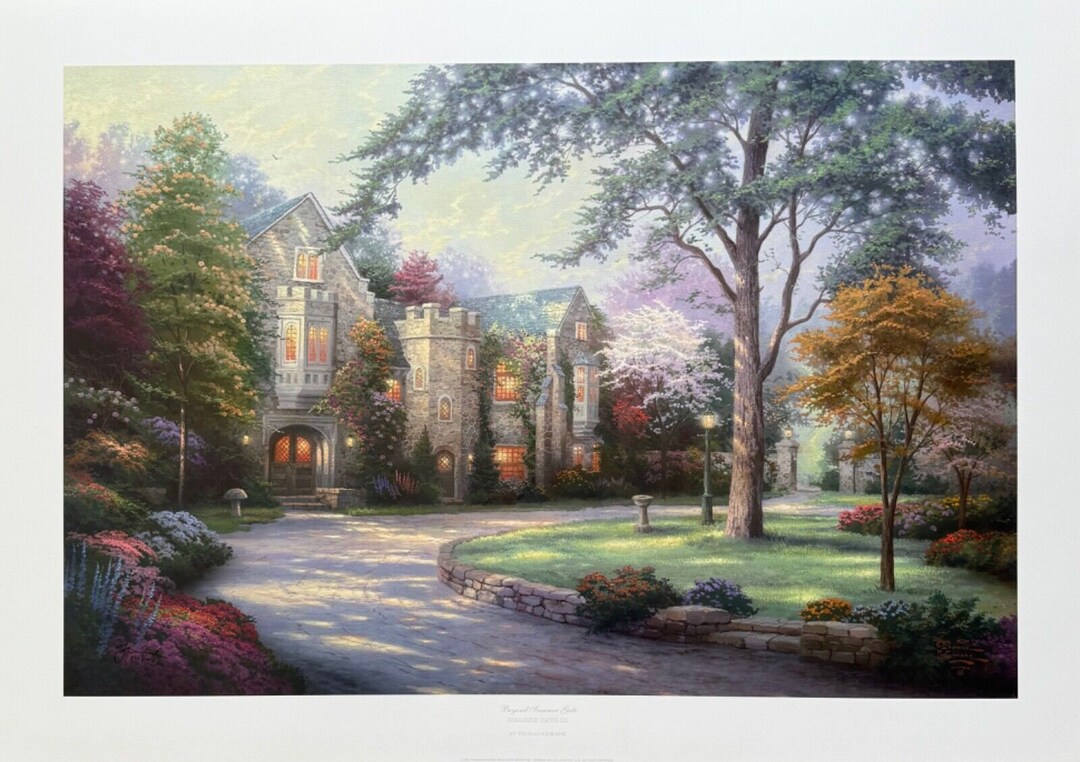 Thomas Kinkade BEYOND SUMMER GATE Hand Signed by Thomas Kinkade Limited ...
