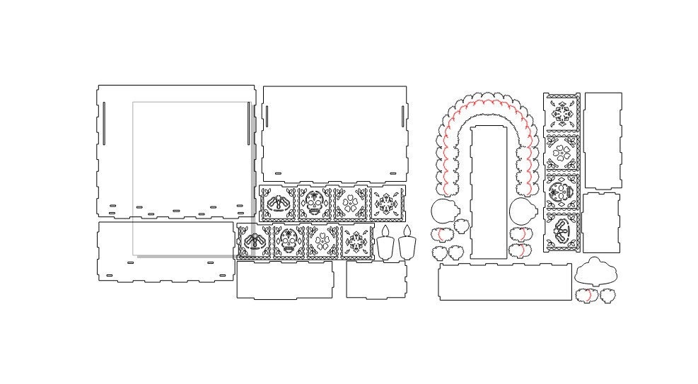 Day of the Dead MDF Altar, Ideal for 2.5 to 3mm MDF, Laser Cut, Comes ...