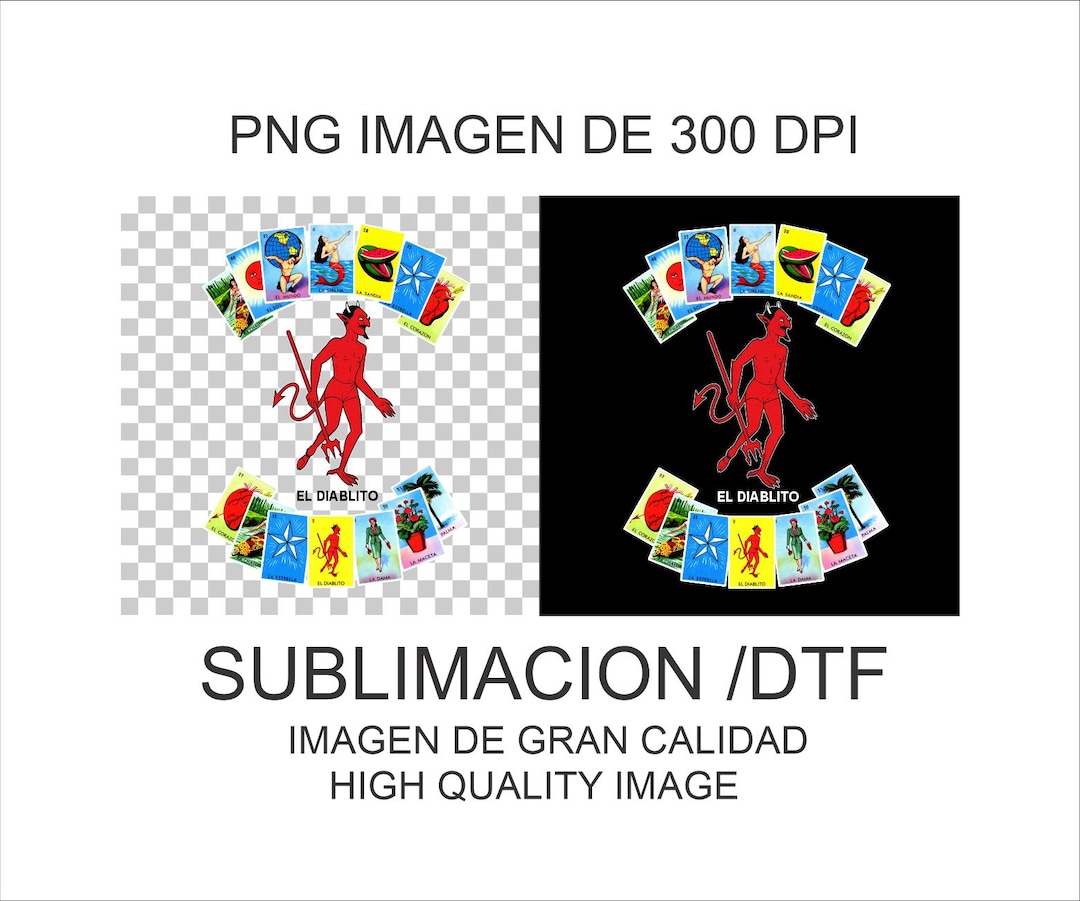 Digital File / Mexican Lottery / Diablito / Design File Download PNG ...