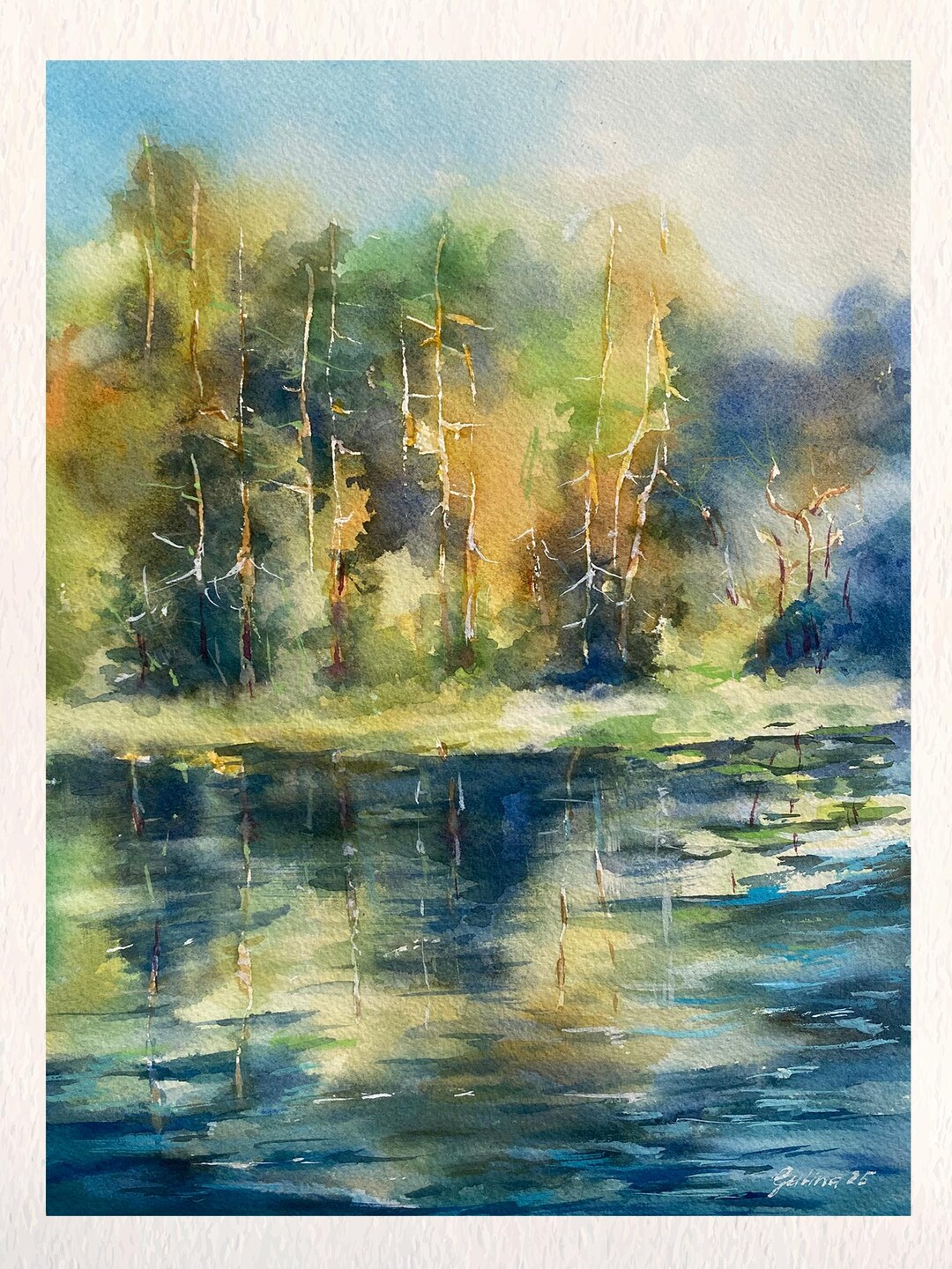 Aquarelle Originale Signée Gulina 2025, Paysage 9 X 12'' - Etsy