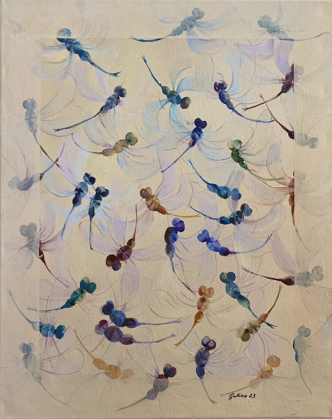 Peinture acrylique originale et signée sur toile thème libellule 20 x ... Peinture acrylique originale et signée sur toile thème libellule 20 x ...