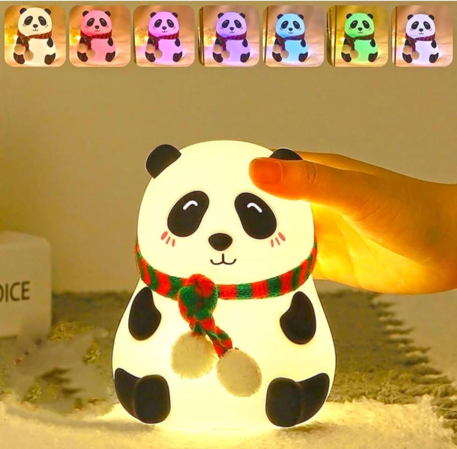 Cute Panda Night Lite for Kids,usb Rechargeable, 7-colors Changing ...