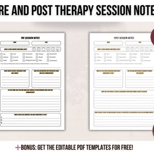 Pre and Post Therapy Session Notes for Teens Printable PDF | Therapy ...